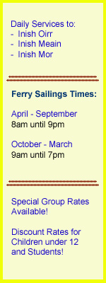 Inish Ferry Company - Booking Form